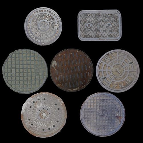 Korean style 7 manhole set 3D model | CGTrader