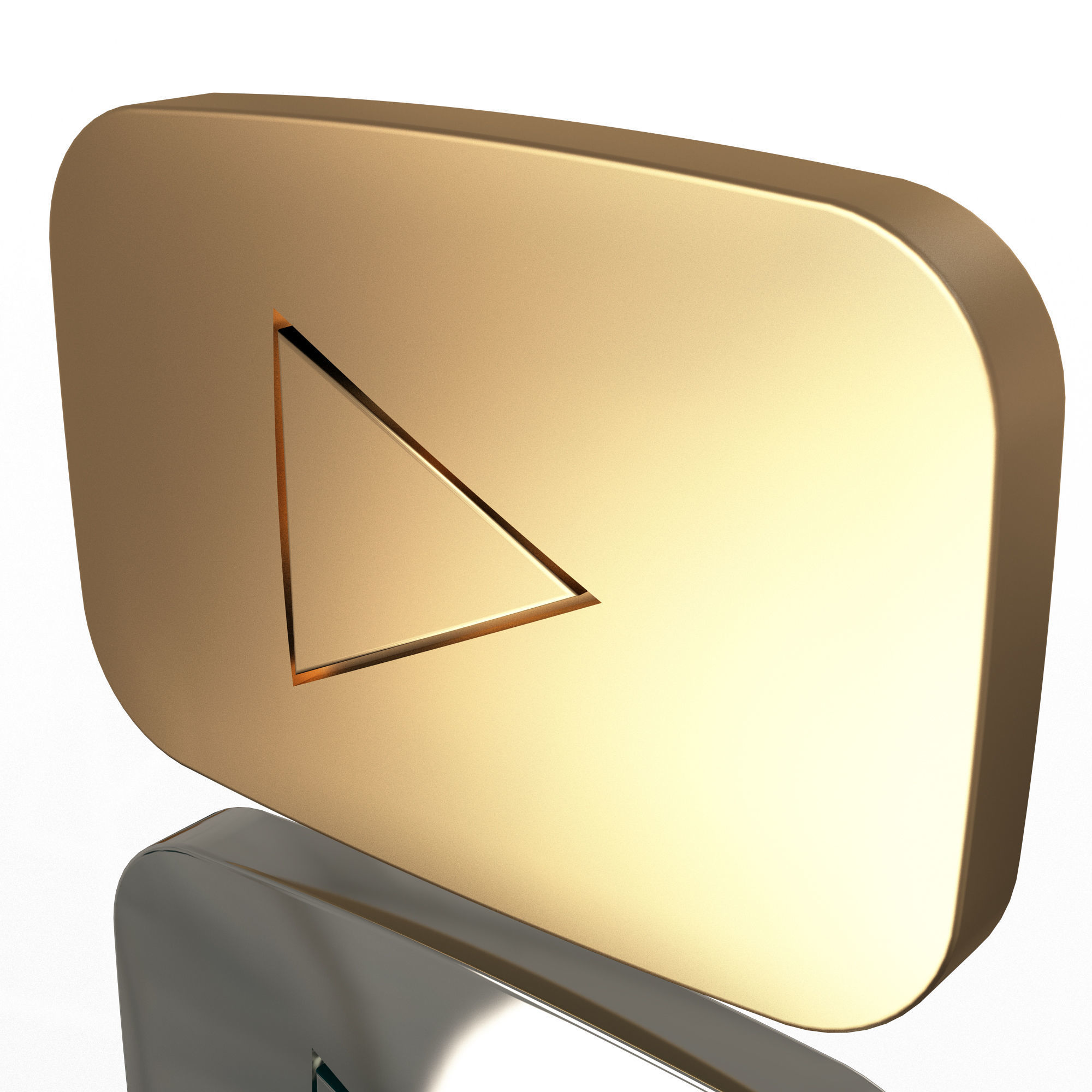 3D model Youtube Gold and Silver Play Buttons VR / AR / low-poly | CGTrader