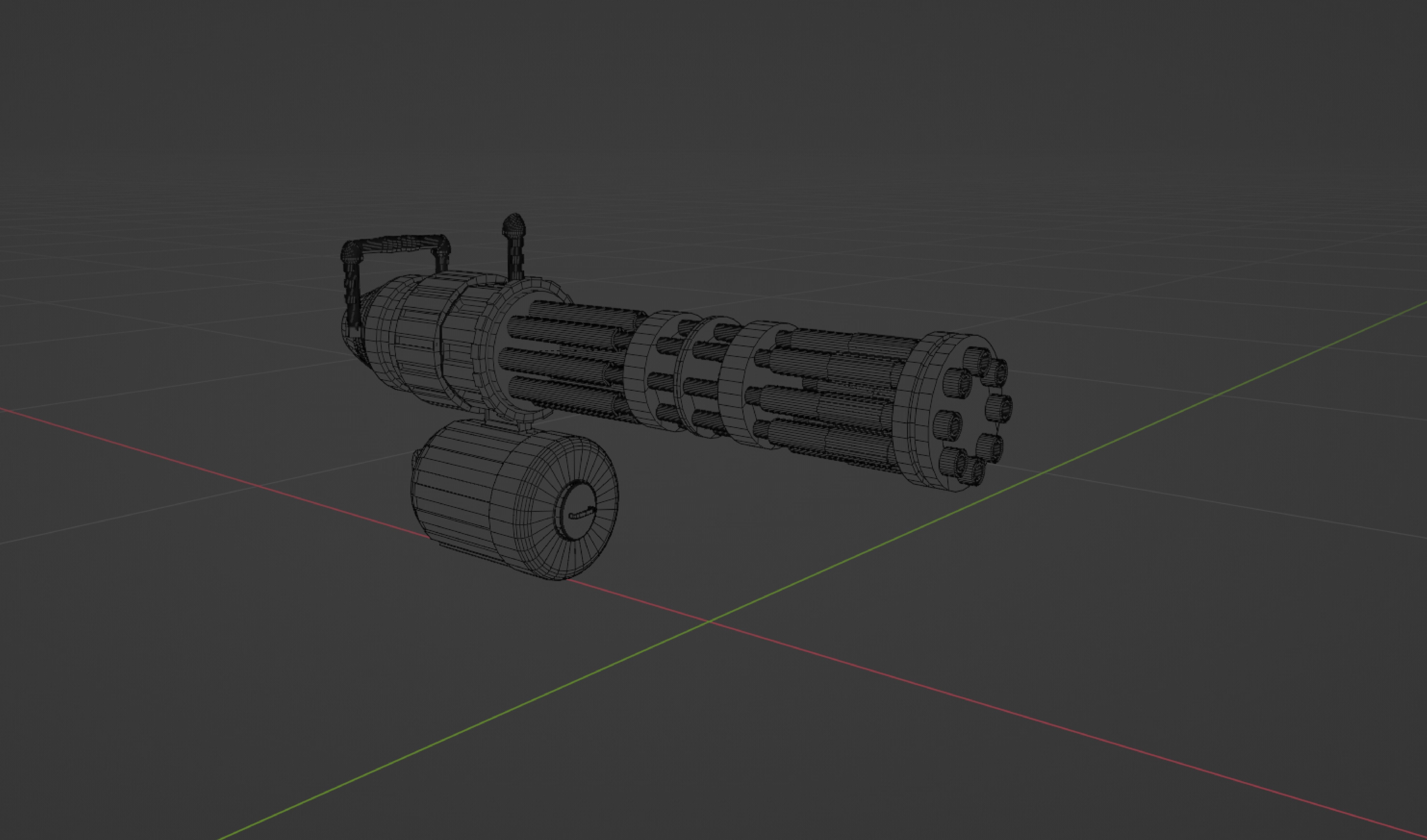 Minigun gun with handle free 3D model | CGTrader