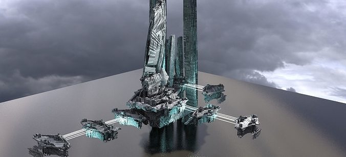 Halo Forerunner Inspired Hologram Bridges Extended 3 3D model | CGTrader