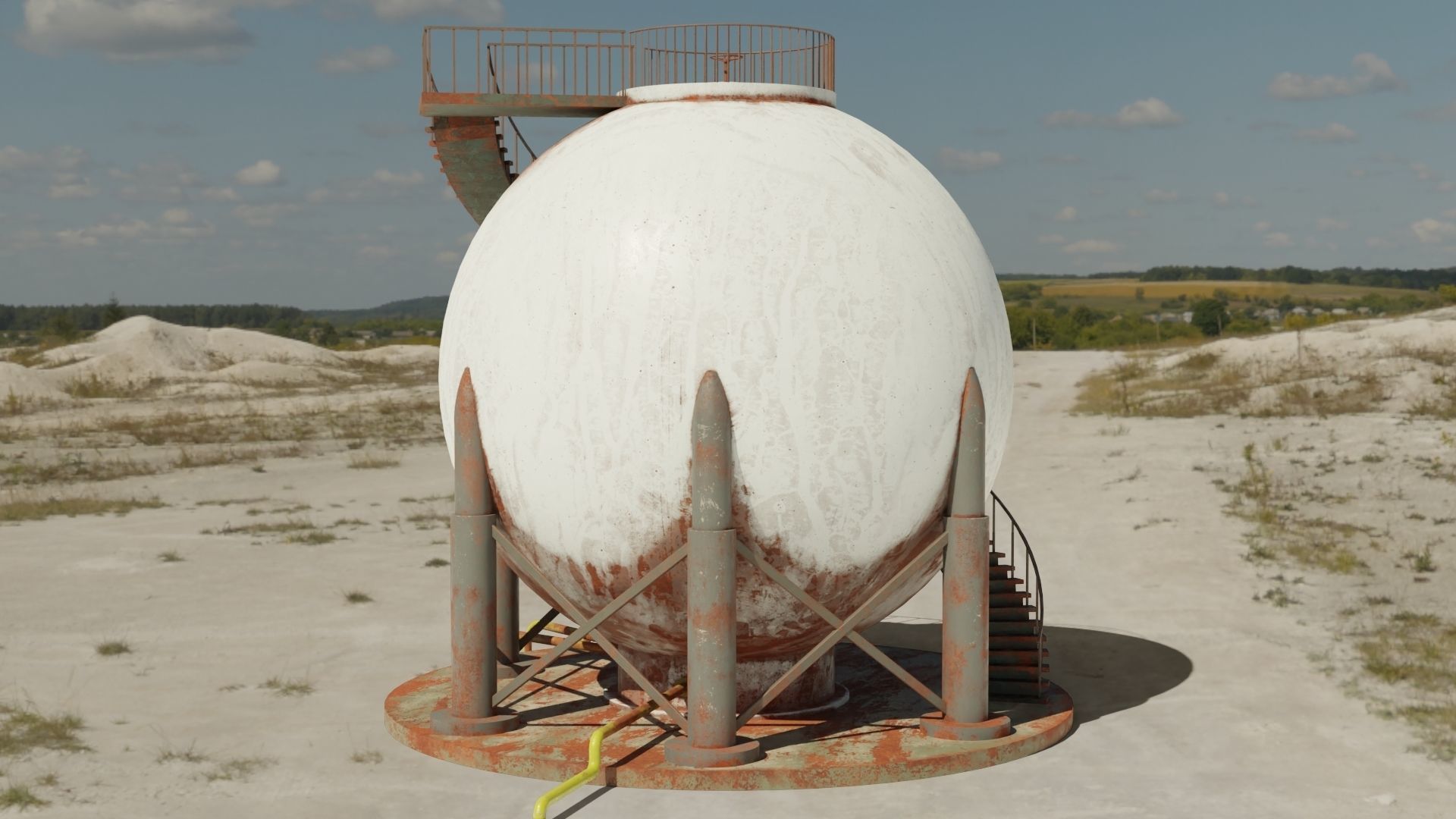 3D model Sphere tank VR / AR / low-poly | CGTrader