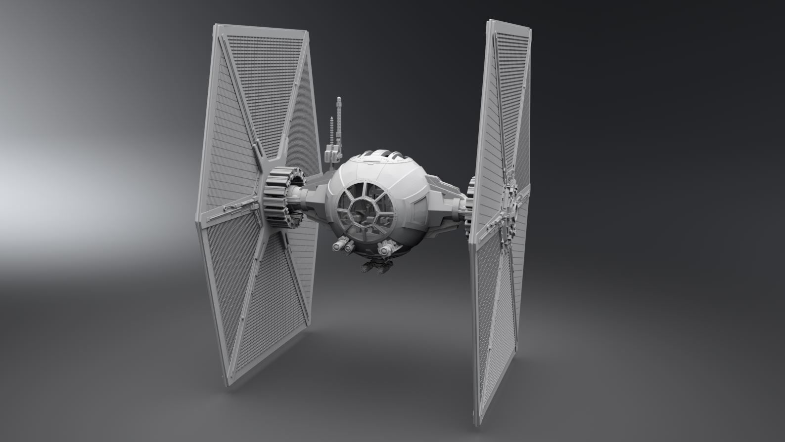 Tie Space Superiority Fighter Scale model 3D model 3D printable | CGTrader