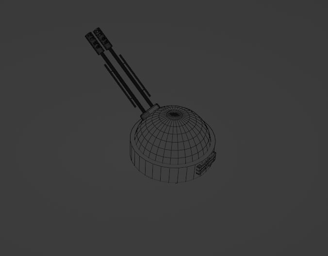 Double-barreled small-caliber gun in the bunker type 3D model | CGTrader