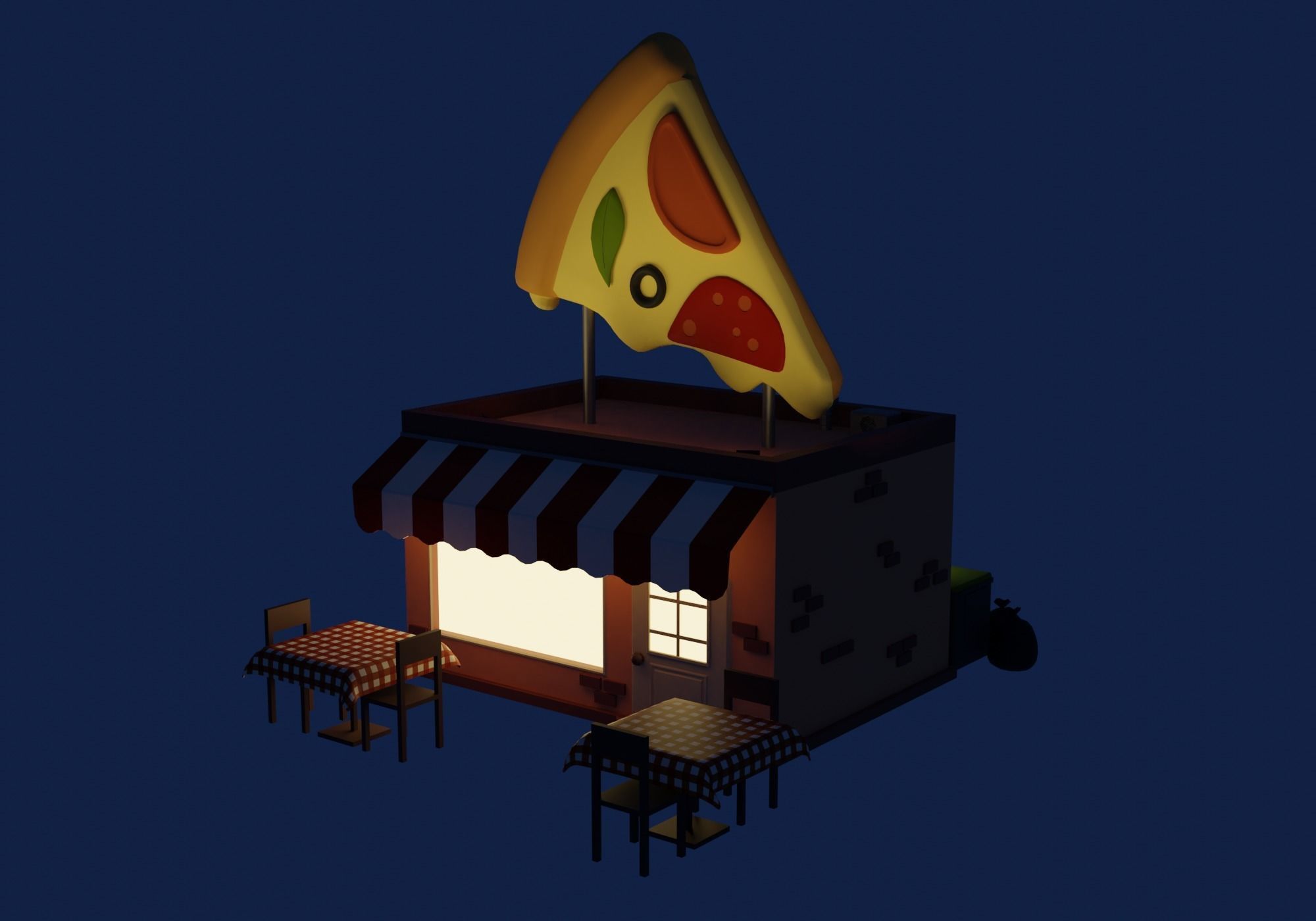 3D model Pizzeria VR / AR / low-poly | CGTrader