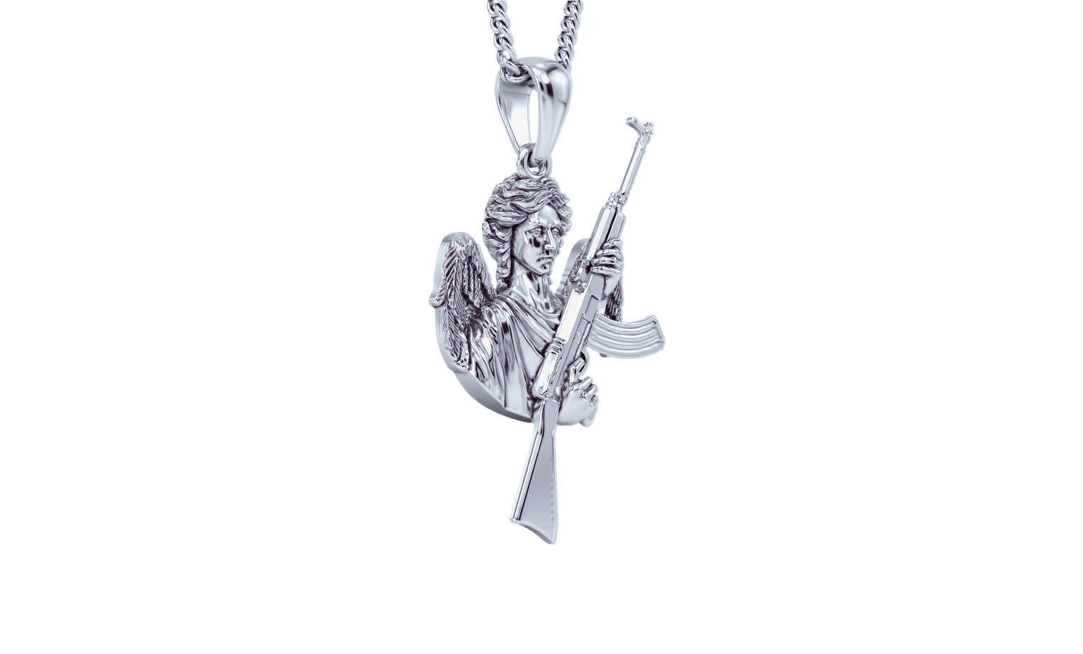 angel with weapon pendant 3D model 3D printable | CGTrader