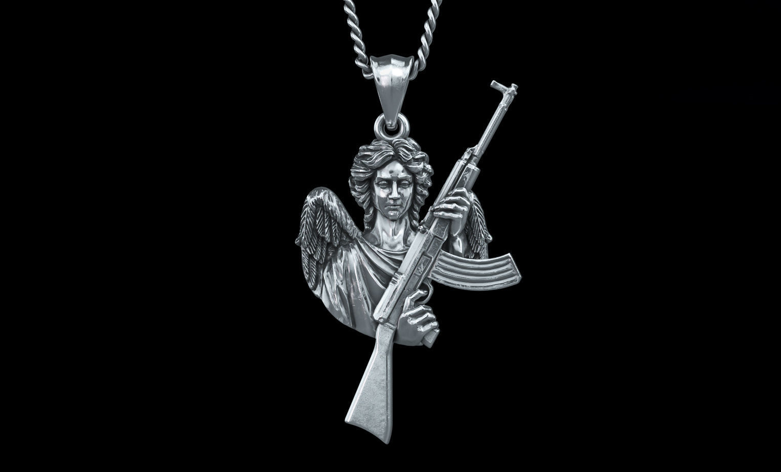 angel with weapon pendant 3D model 3D printable | CGTrader