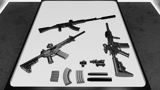 Gun Pack V1 3D model | CGTrader