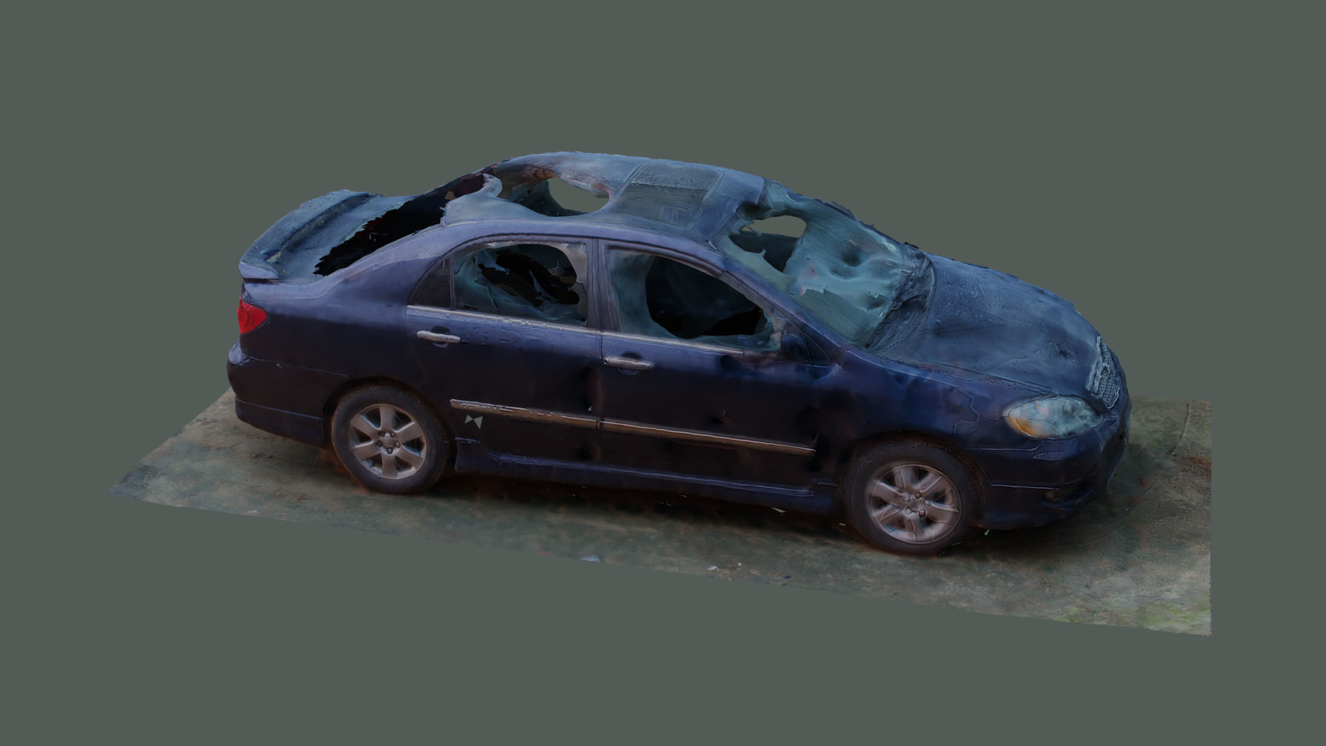 Damaged Car Photoscan free 3D model | CGTrader
