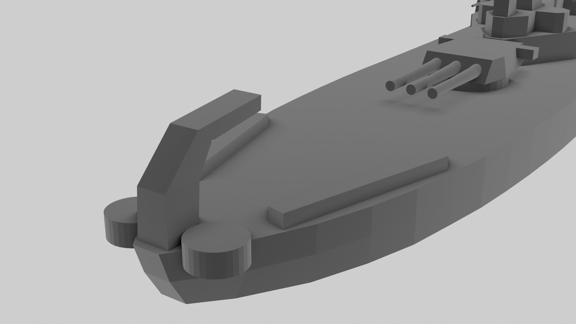 USS Iowa - Model for small scale printing 3D model 3D printable | CGTrader