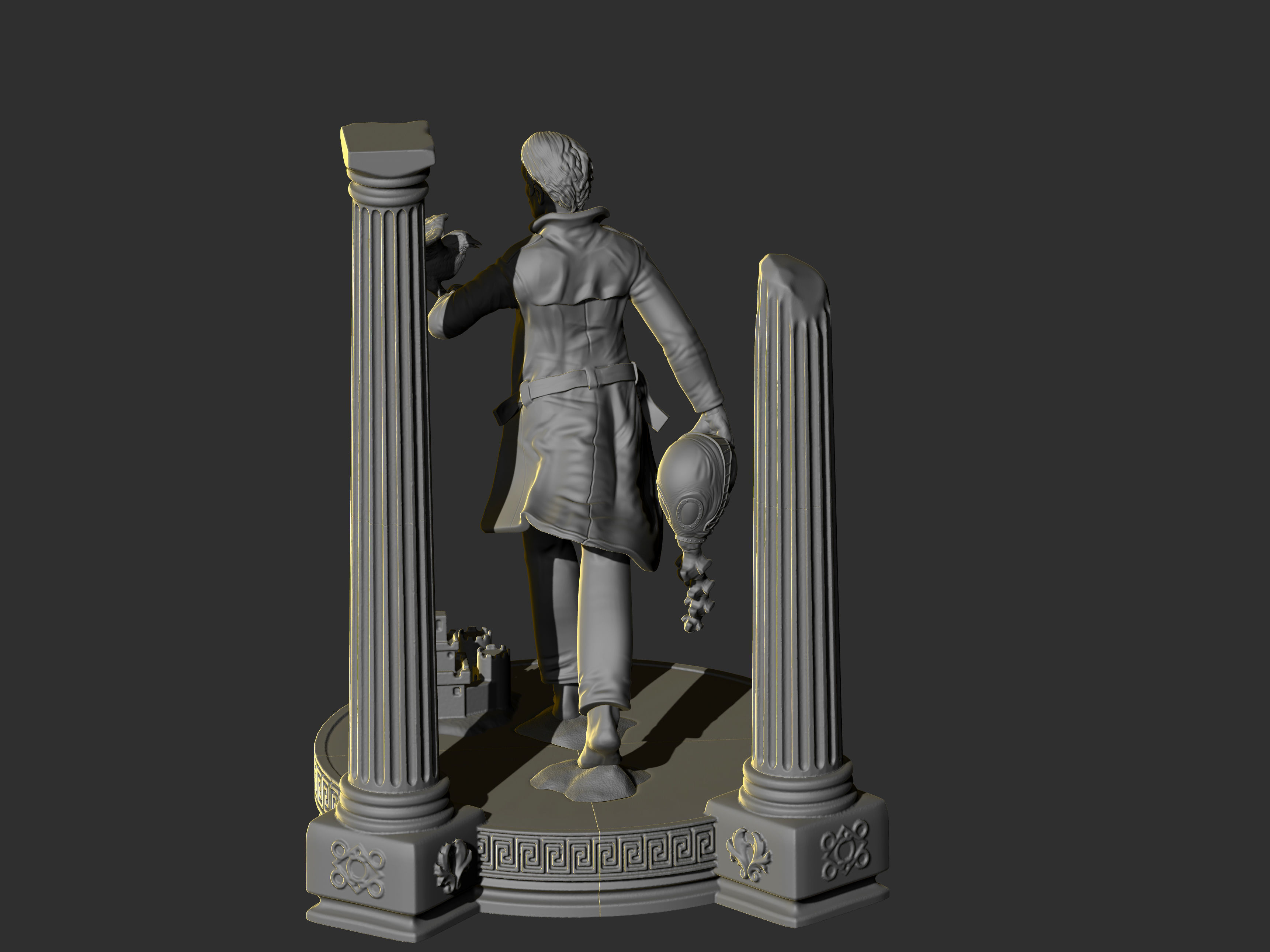 Sandman statue of man holding sword 3D model 3D printable | CGTrader