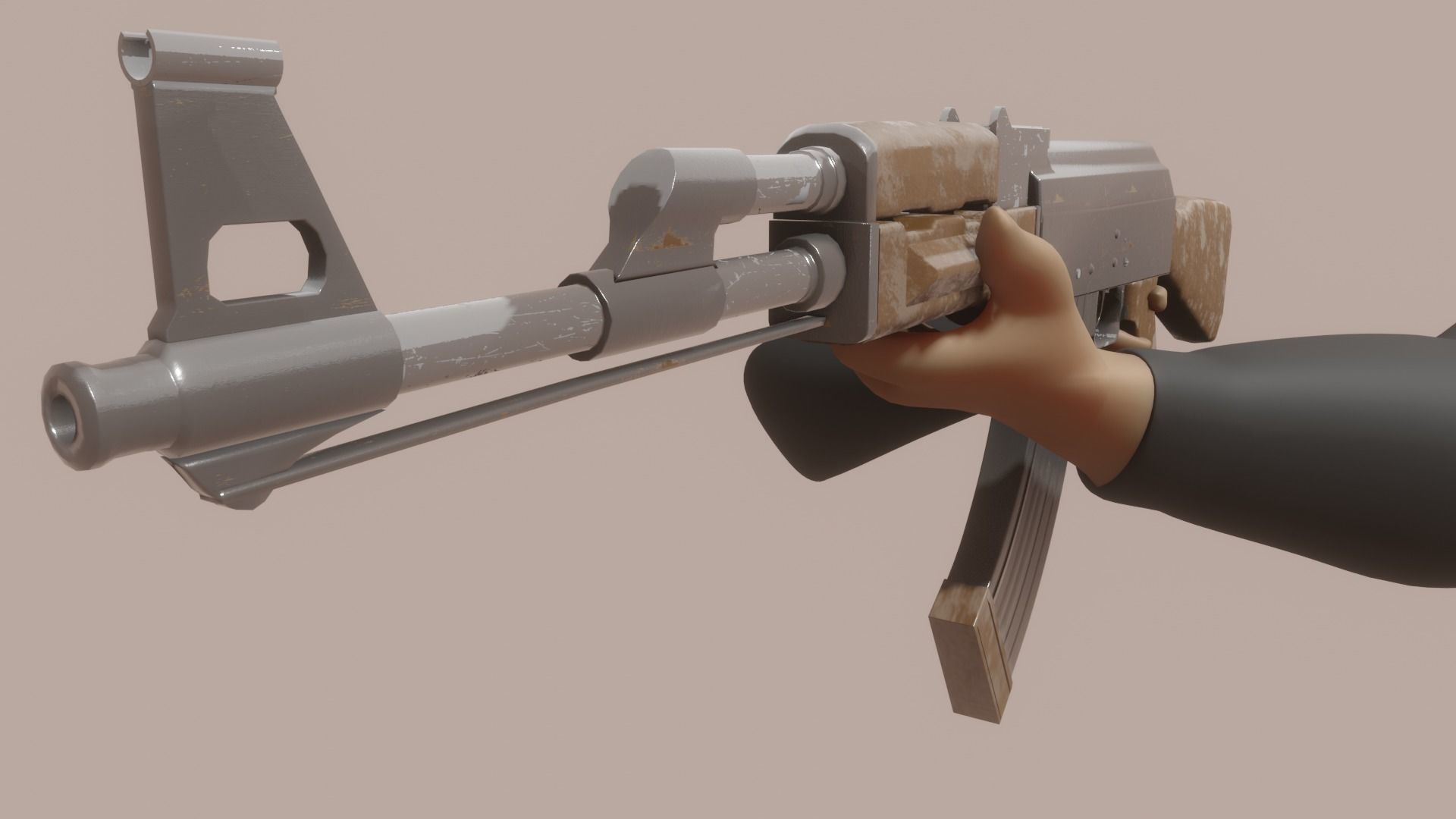 AK Weapon Model with Rigged Arms free 3D model rigged | CGTrader