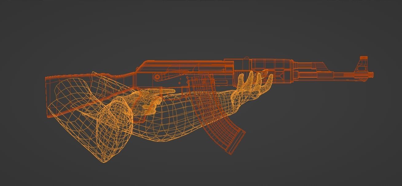 AK Weapon Model with Rigged Arms free 3D model rigged | CGTrader