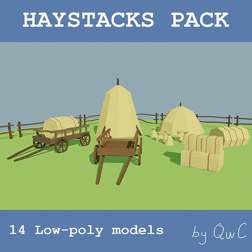 3D model Haystacks Pack VR / AR / low-poly | CGTrader