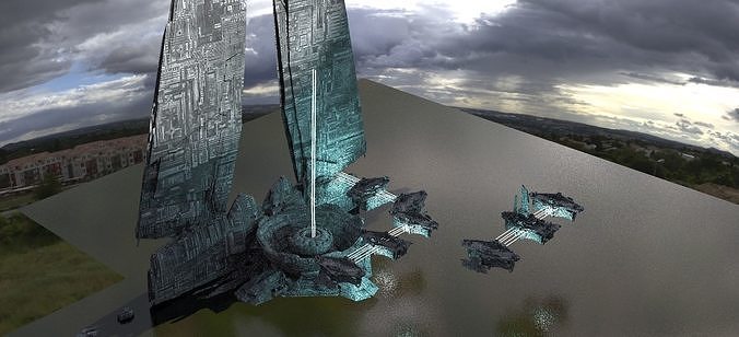 Halo Forerunner Inspired Massive Gateway 3D model | CGTrader