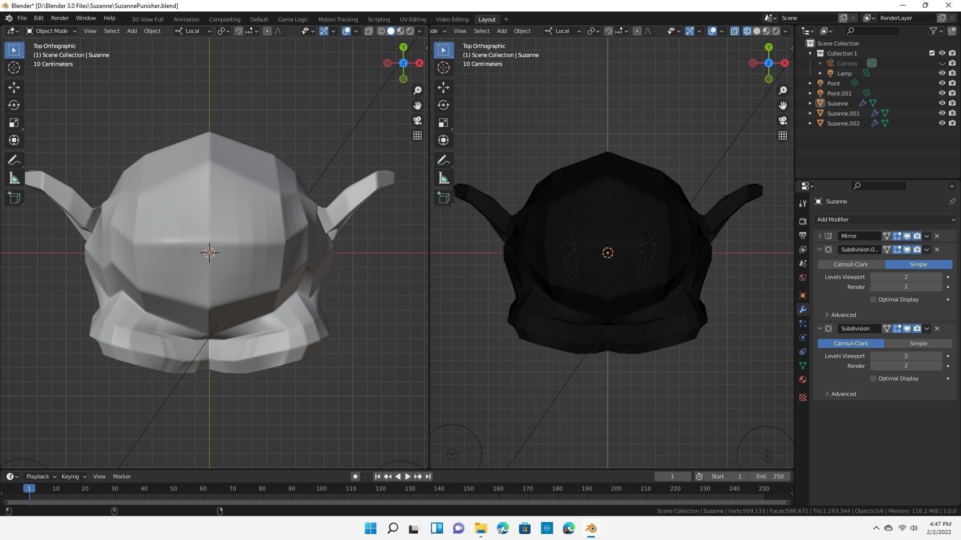 Blender Suzanne Punisher 3D model | CGTrader