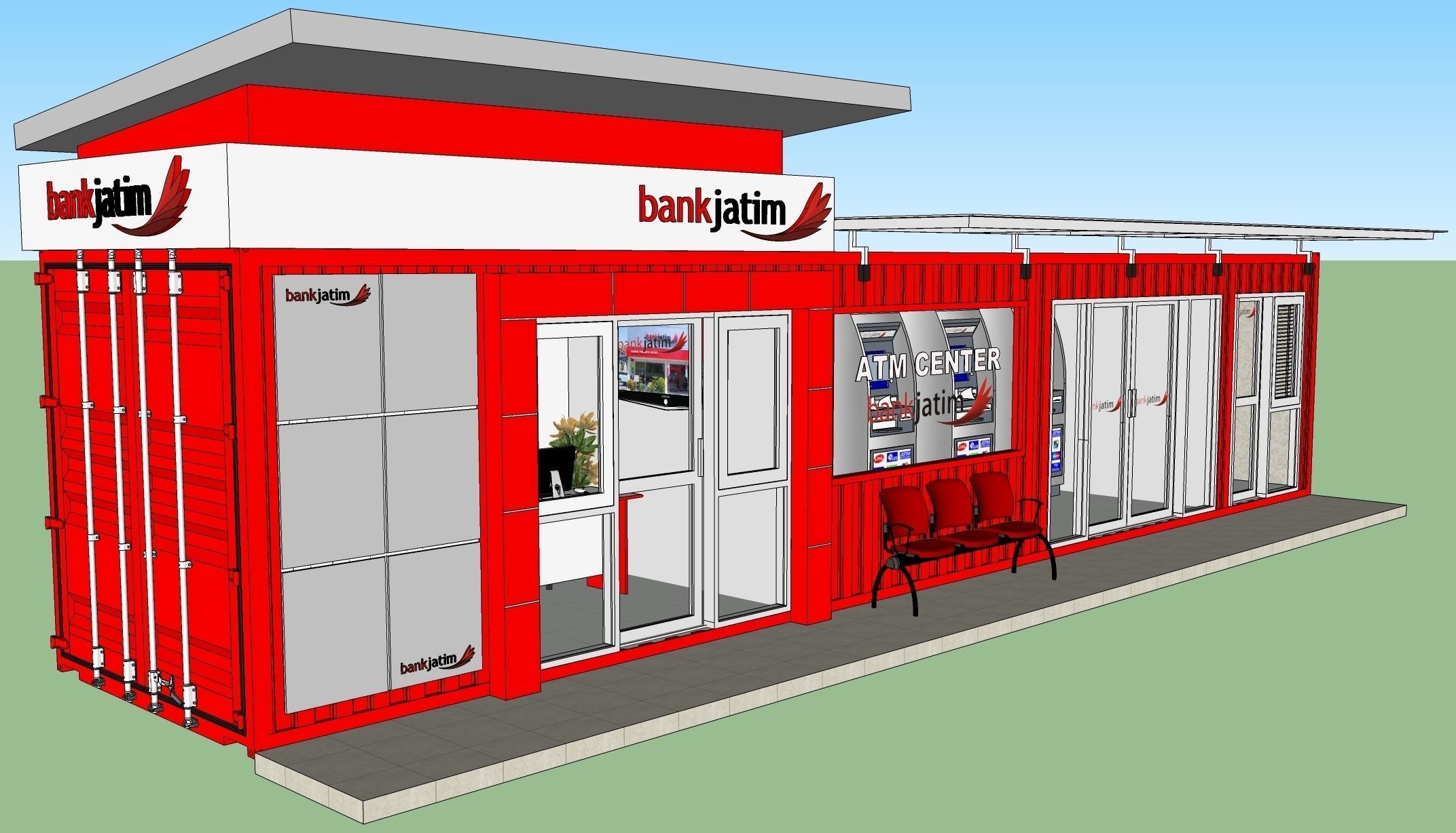 3D model Bank office from shipping container VR / AR / low-poly | CGTrader