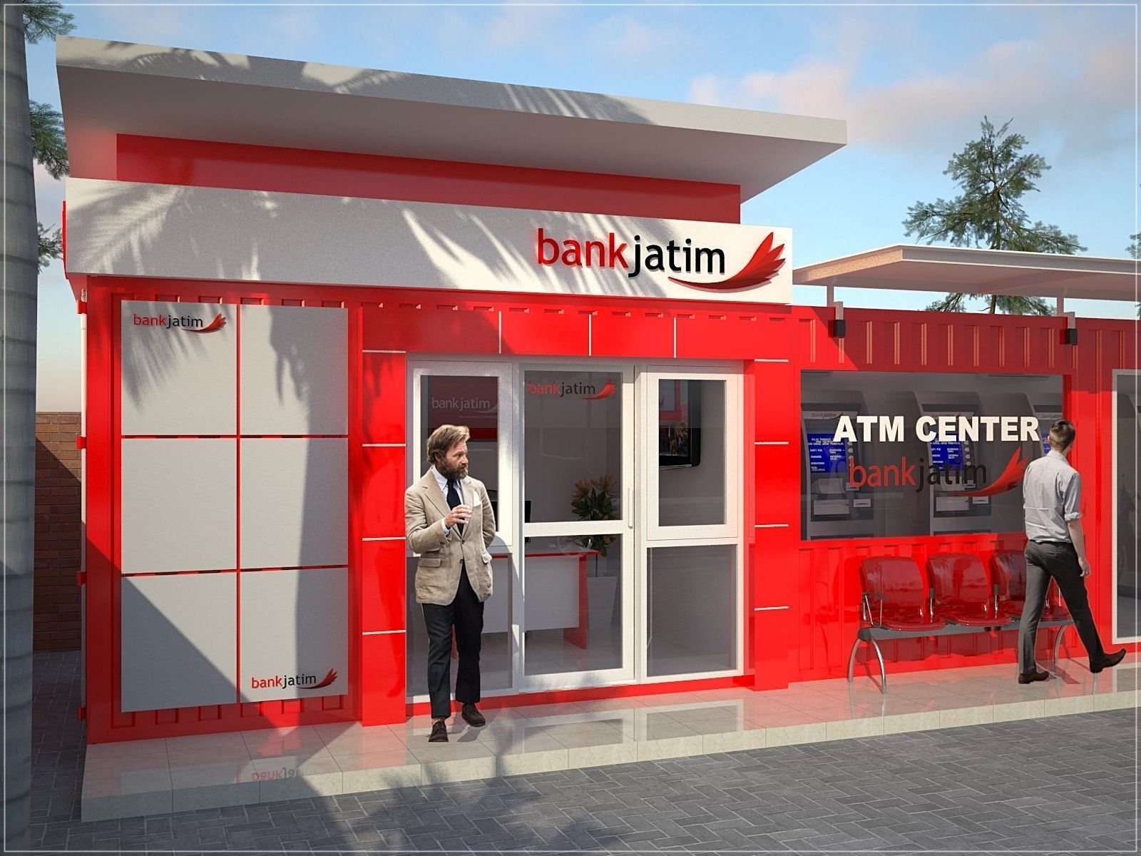3D model Bank office from shipping container VR / AR / low-poly | CGTrader