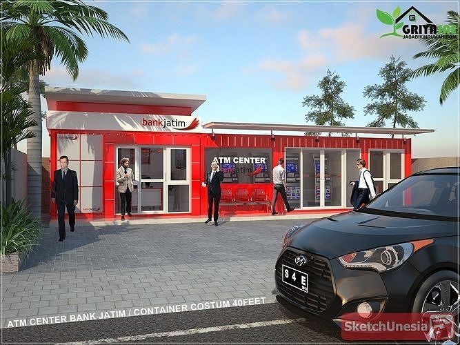 3D model Bank office from shipping container VR / AR / low-poly | CGTrader