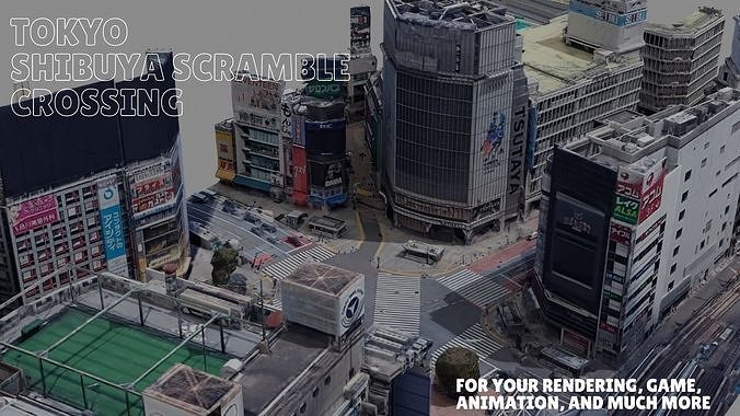 Tokyo Shibuya Scramble Crossing free VR / AR / low-poly 3D model rigged ...