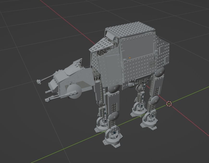LEGO Star Wars AT-AT with armature 3D model rigged | CGTrader