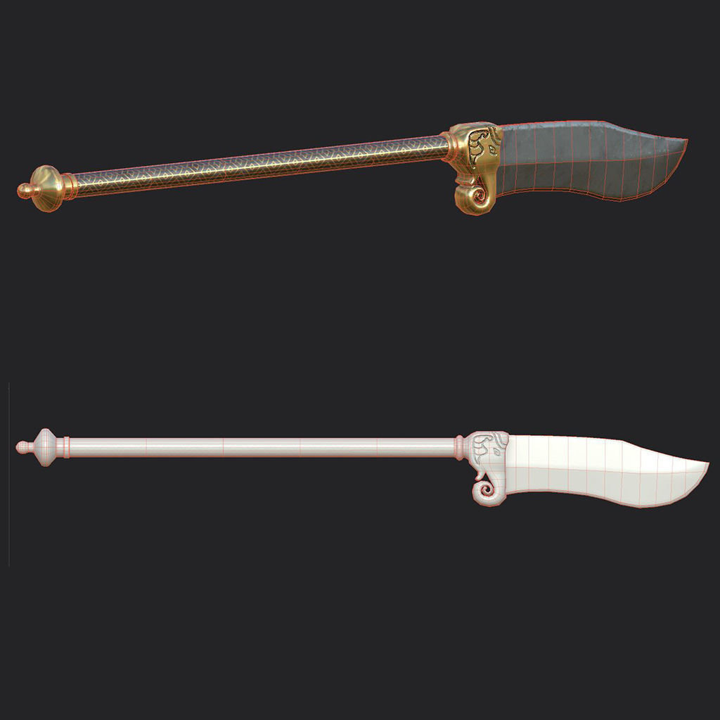 3D model Bhuj ancient Indian weapon Low poly VR / AR / low-poly | CGTrader