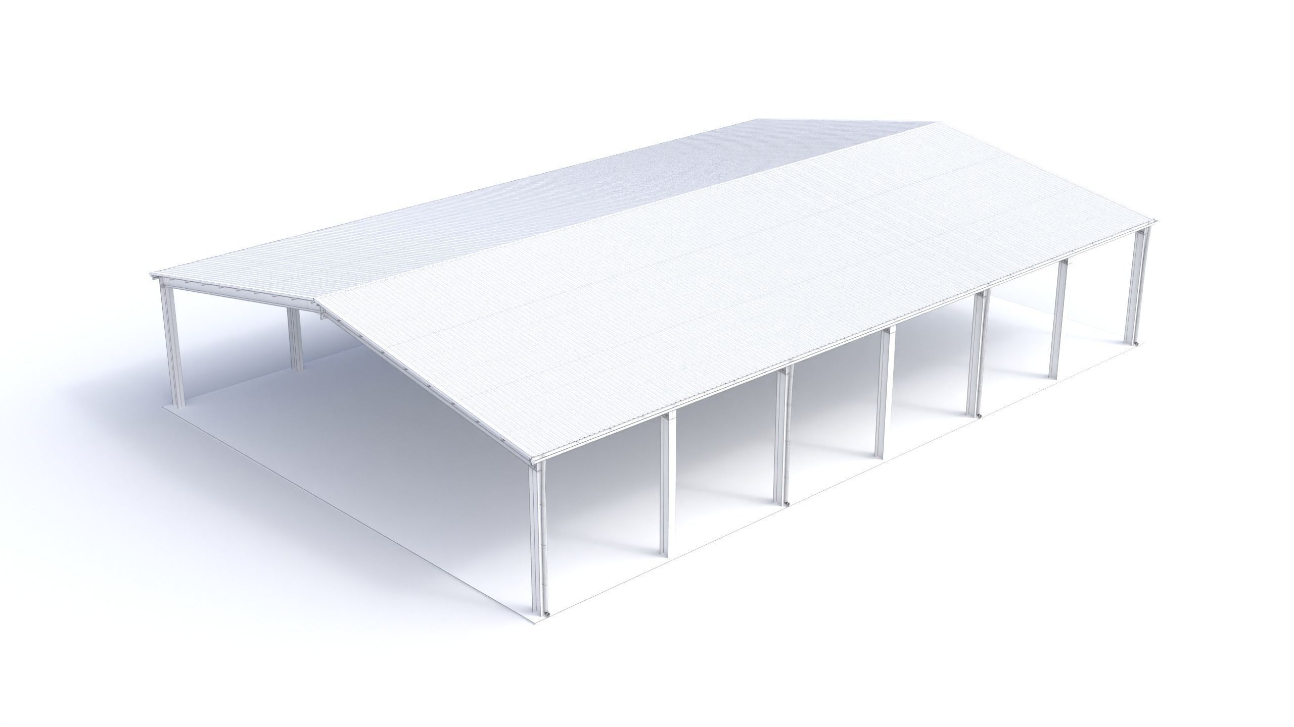 Large Open Metal Shed 3D model | CGTrader