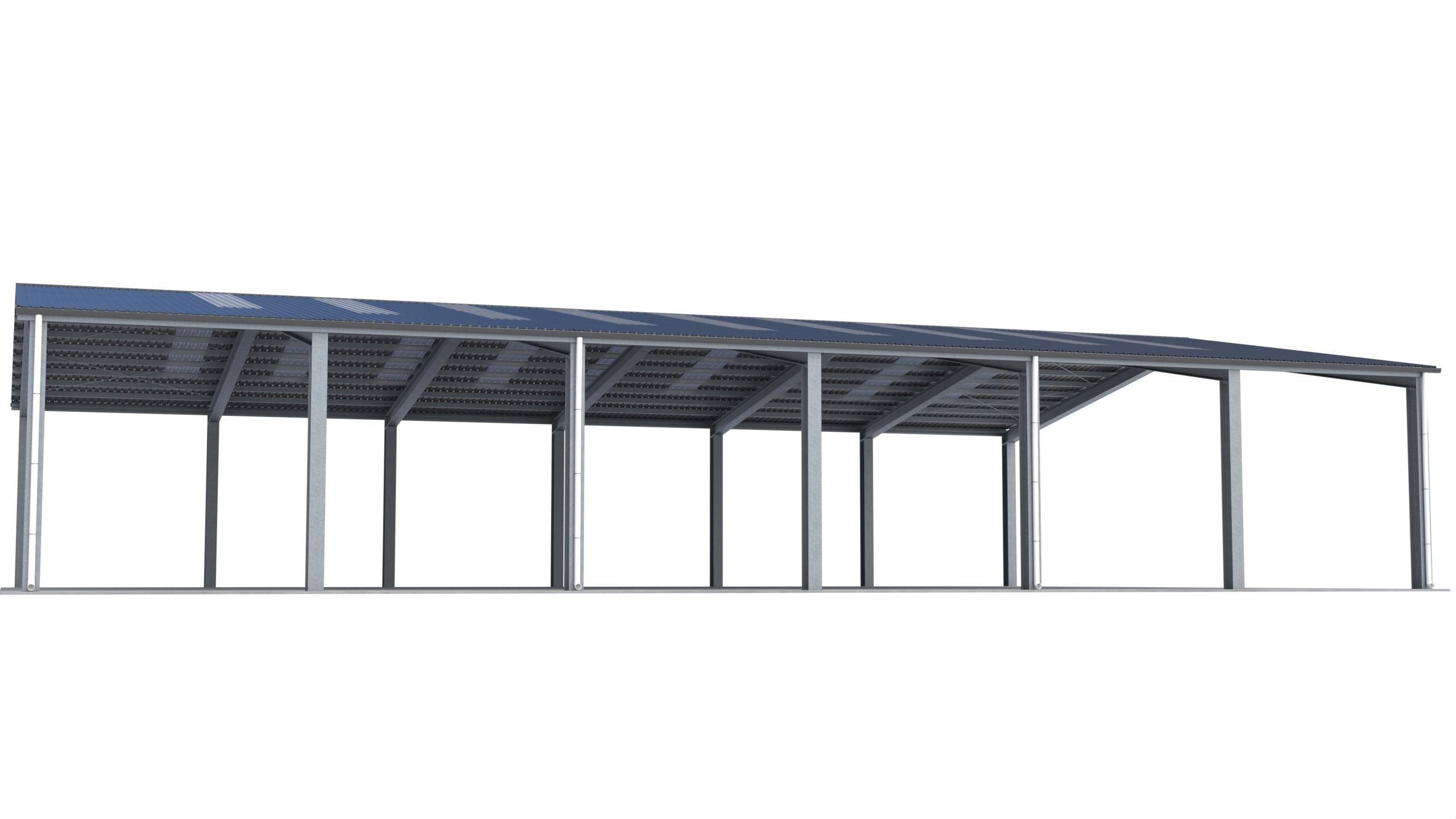 Large Open Metal Shed 3D model | CGTrader