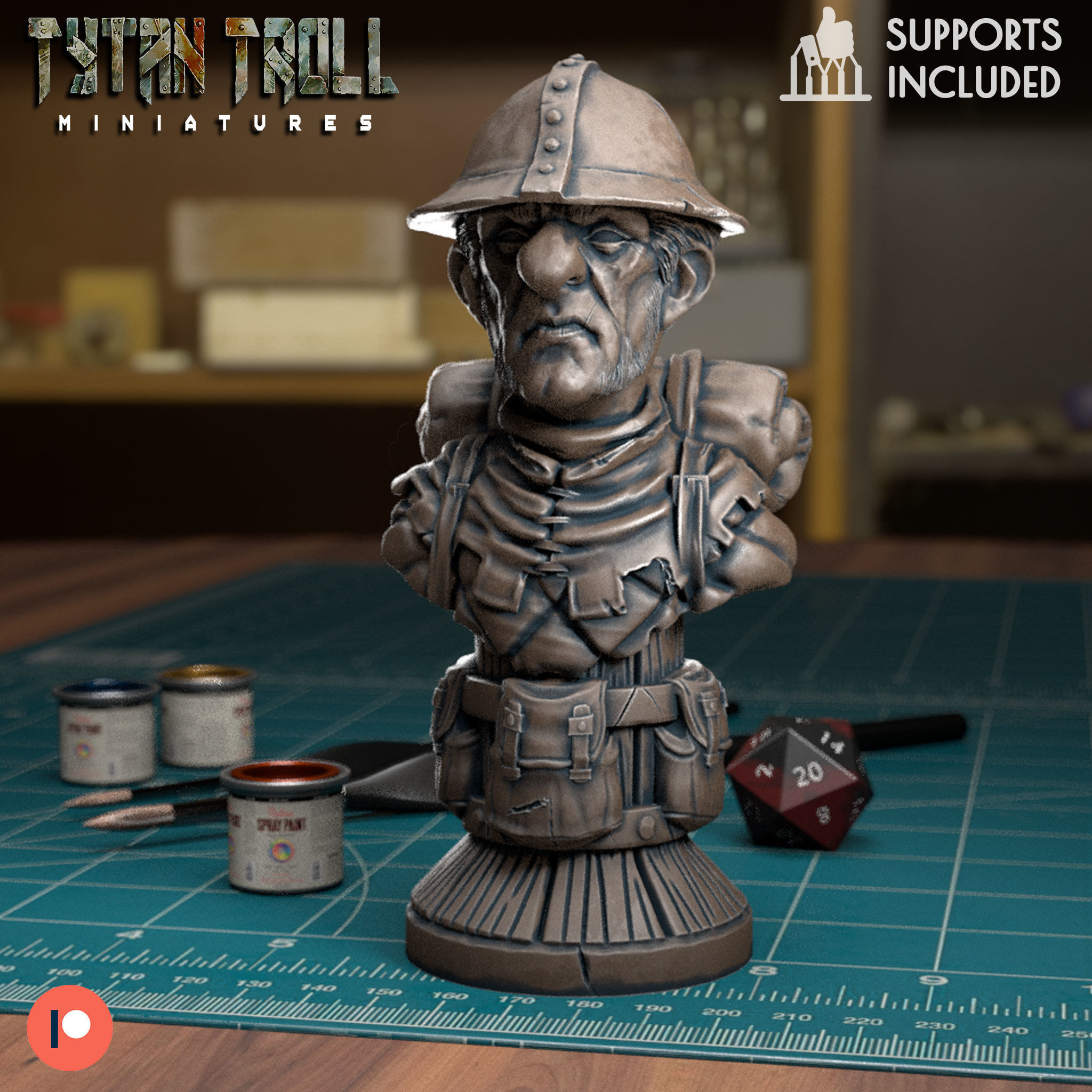 Human Chess Pawn Bust - Pre-Supported 3D model 3D printable | CGTrader
