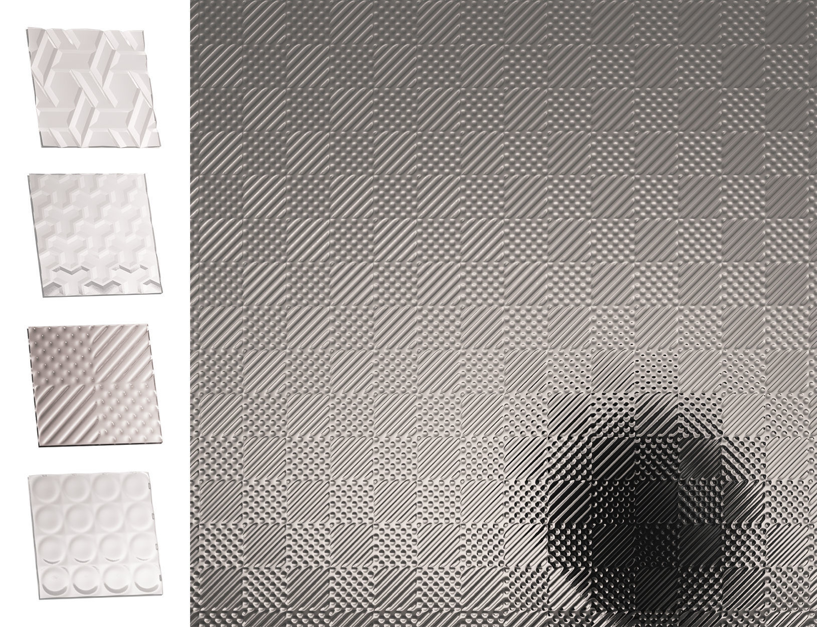 Texture Fluted Glass Set 15 VR / AR / low-poly | CGTrader