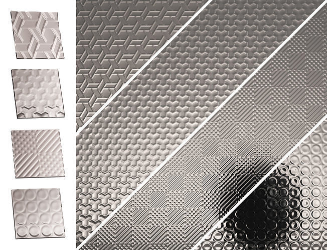 Texture Fluted Glass Set 15 VR / AR / low-poly | CGTrader