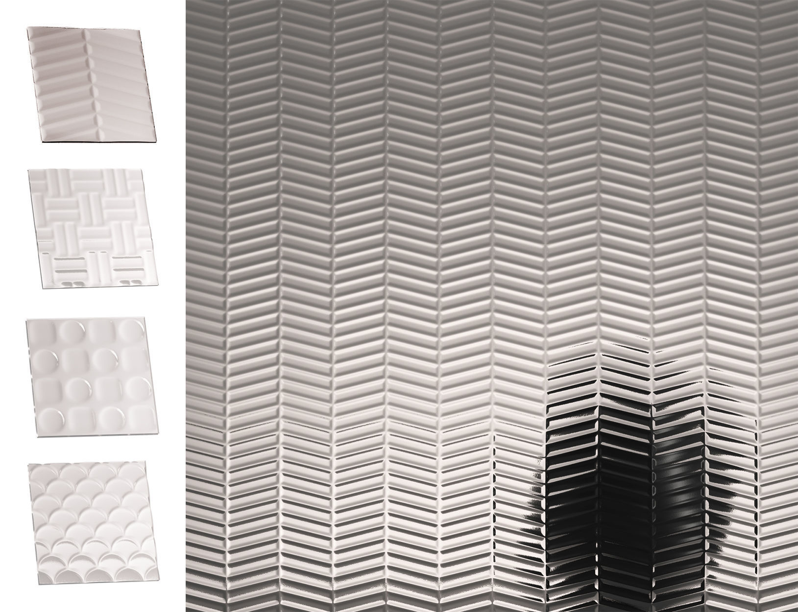 Texture Fluted Glass Set 16 VR / AR / low-poly | CGTrader