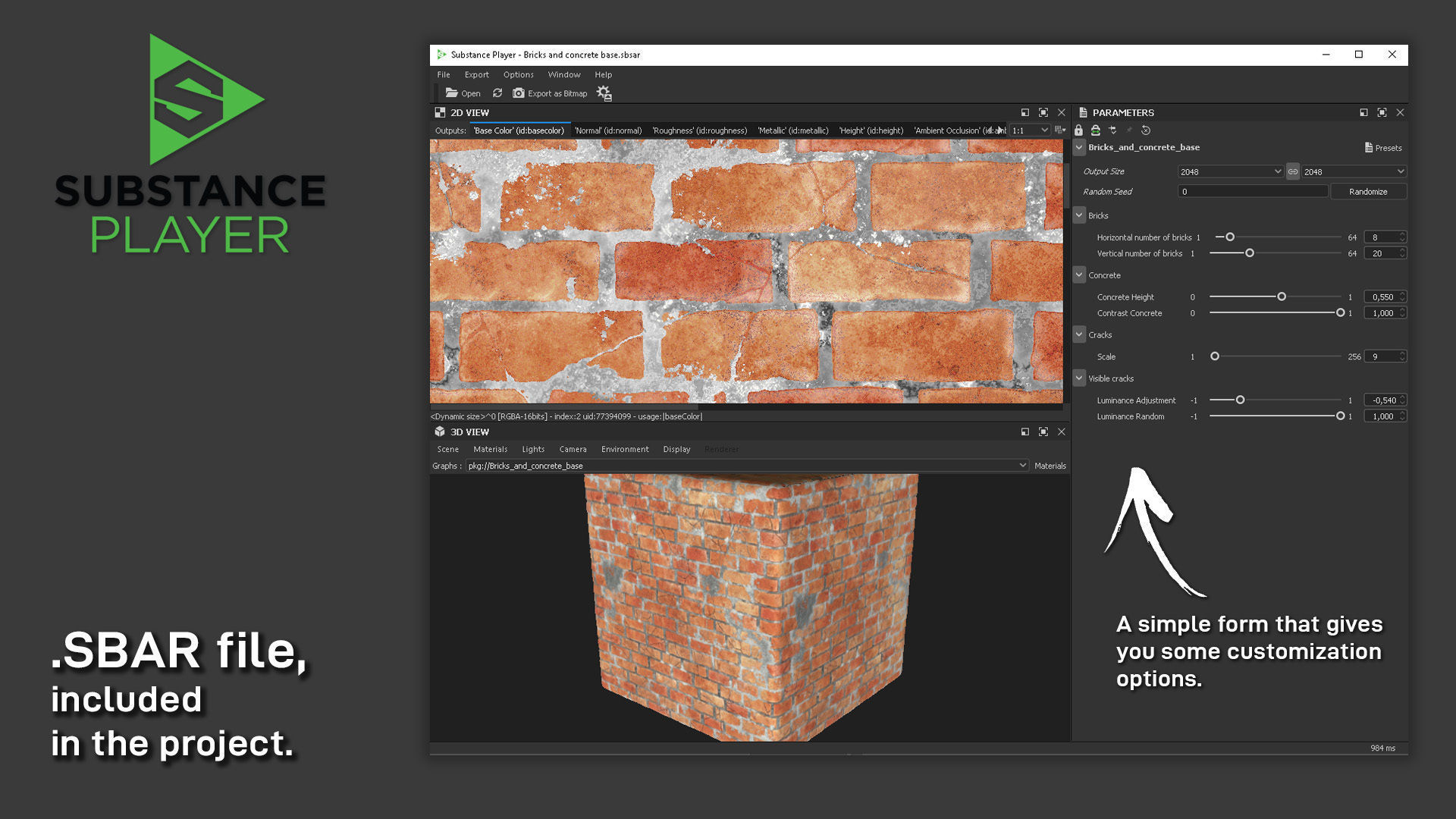 Bricks and concrete base - Procedural Texture Texture | CGTrader