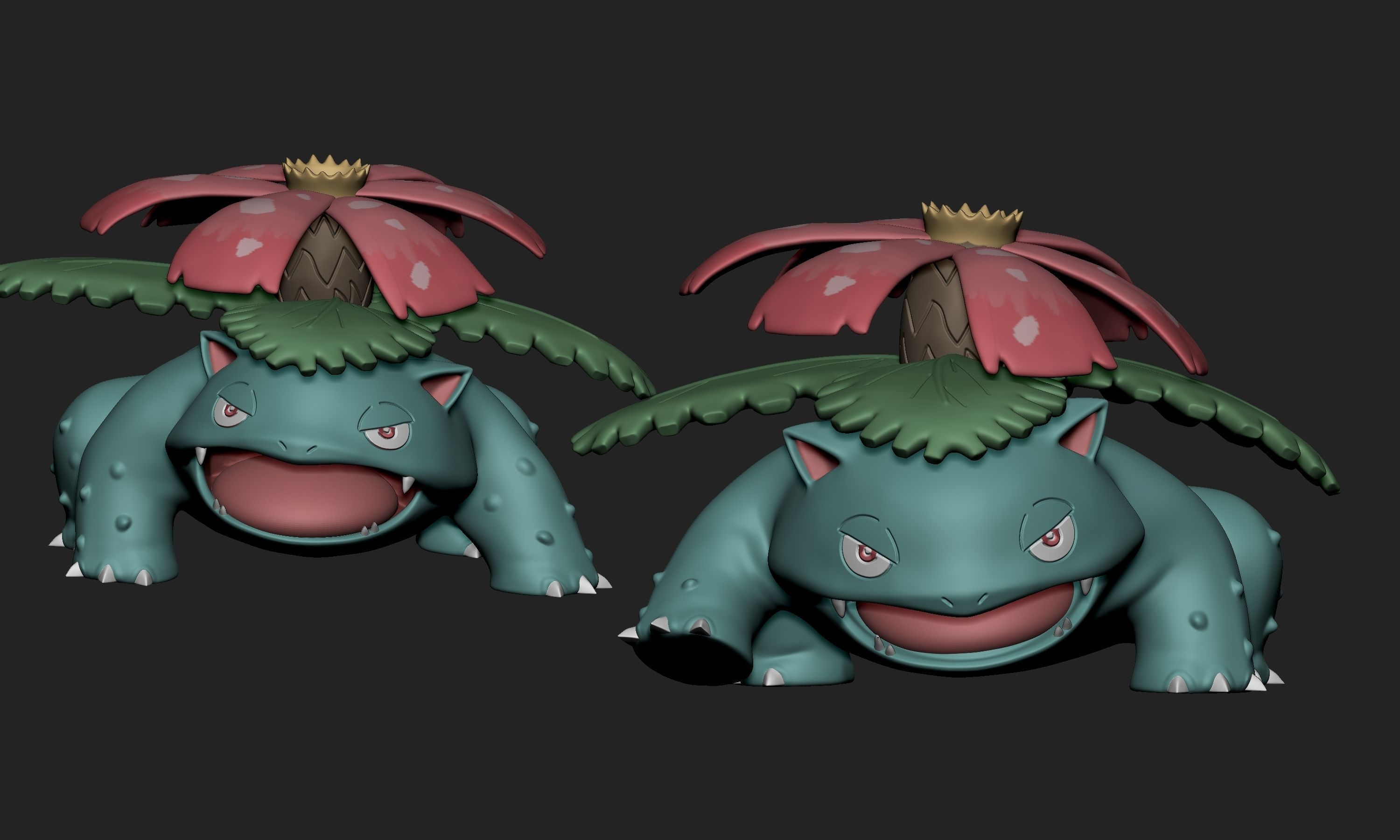 Pokemon - Bulbasaur Ivysaur and Venusaur 3D model 3D printable | CGTrader