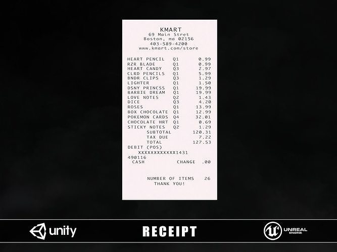 3D model Receipt VR / AR / low-poly | CGTrader