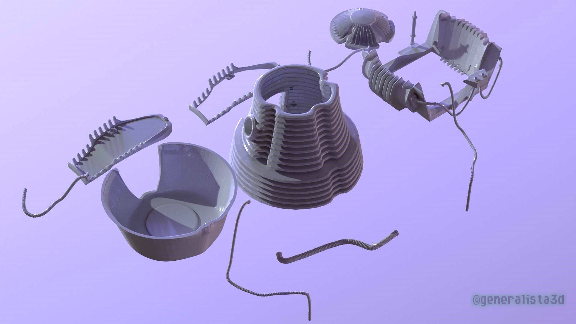 The Fly Teleportation Pod Printable version 3D model 3D printable ...