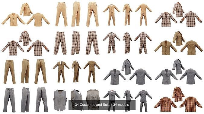 3D Model Collection 34 Costumes and Suits VR / AR / low-poly | CGTrader