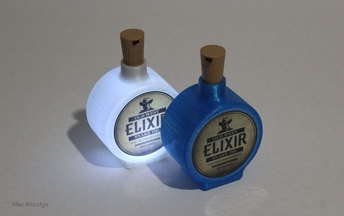 3D Elixir Snake Oil Poison Bottle 3D model 3D printable | CGTrader