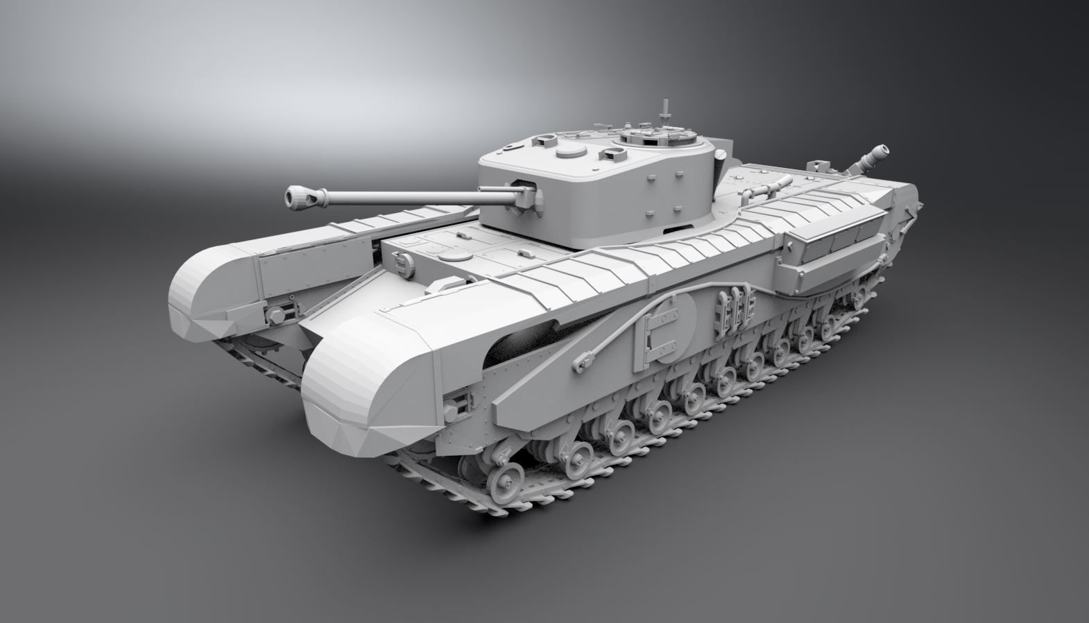 Churchill Tank scale model 3D model 3D printable | CGTrader