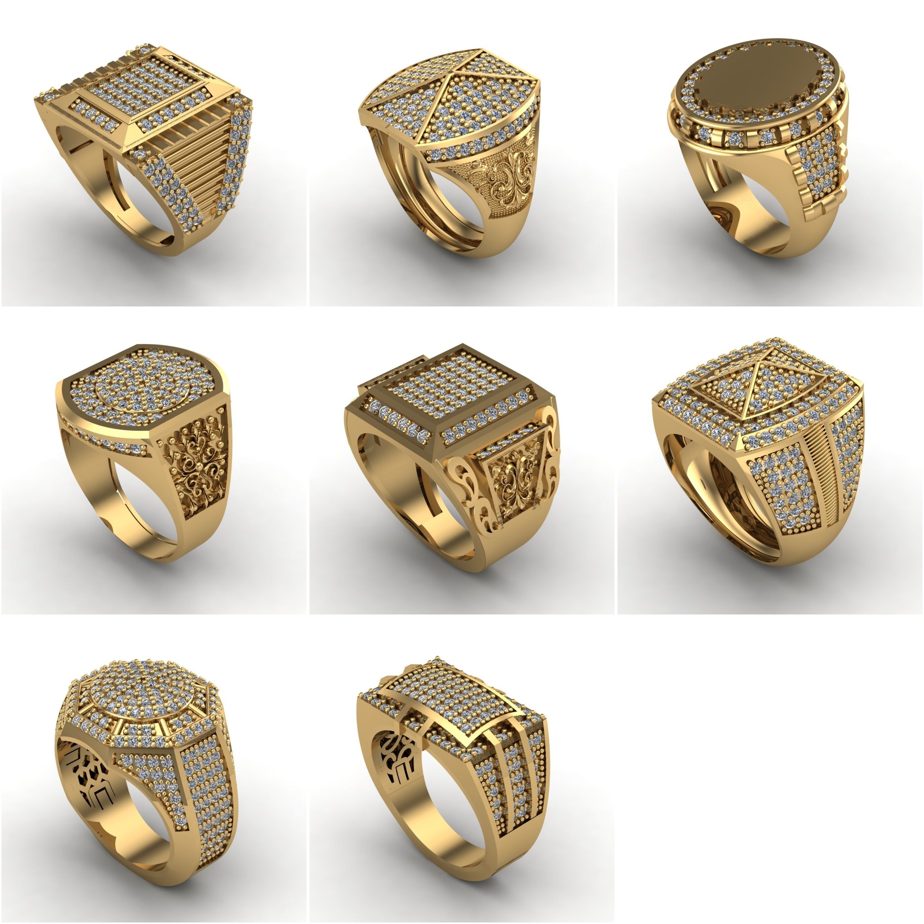 44 Files - Gent Ring With Stone Series 3DM Model Stone printable 3D ...