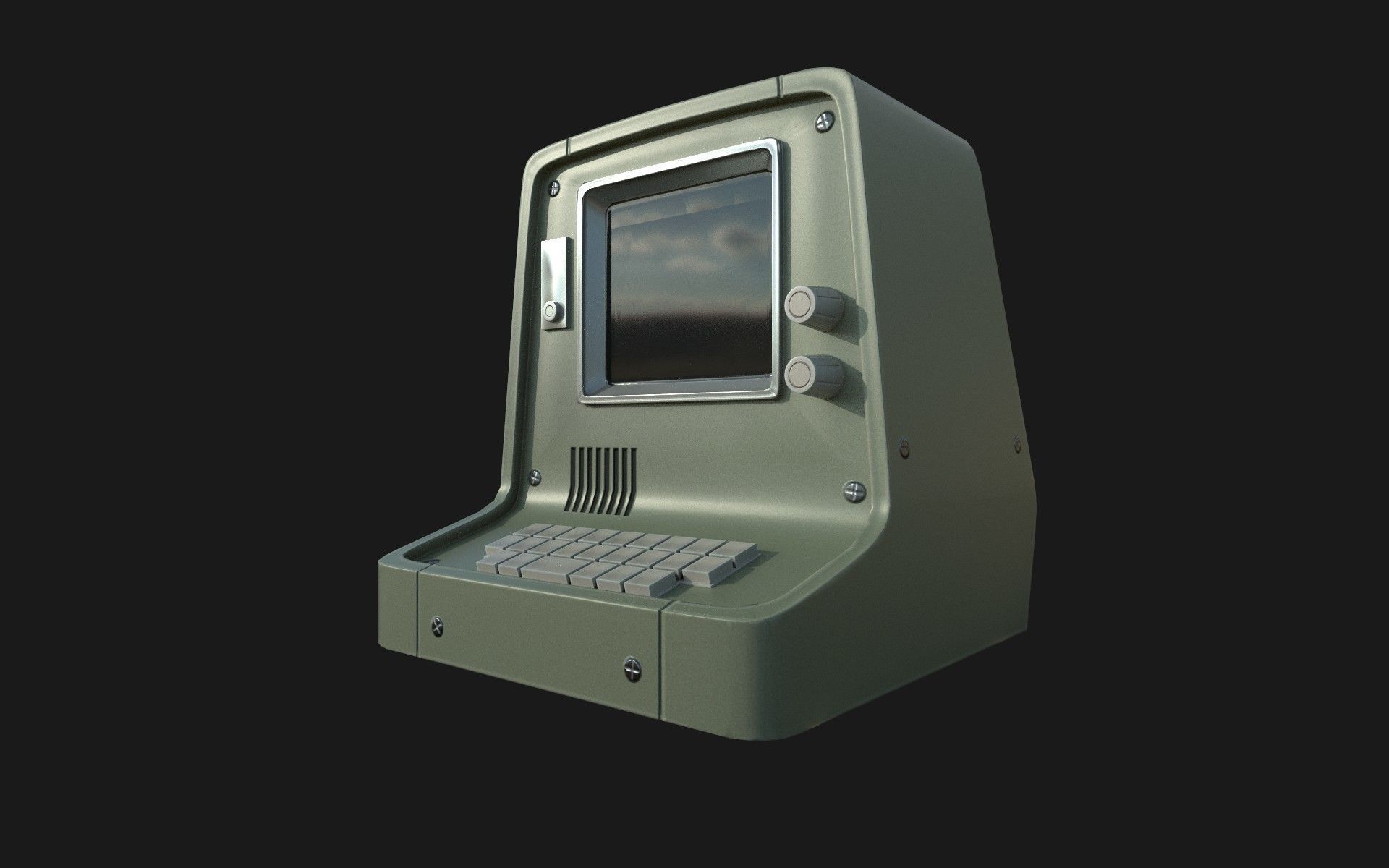 3D model Retro Stylized Computer - Tutorial Included VR / AR / low-poly ...