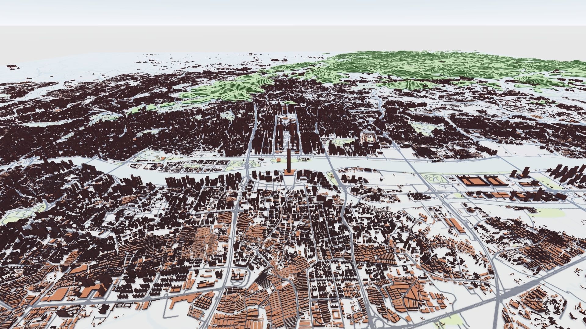 GuangZhou City urban planning maquett building 3D Topography 3D model ...
