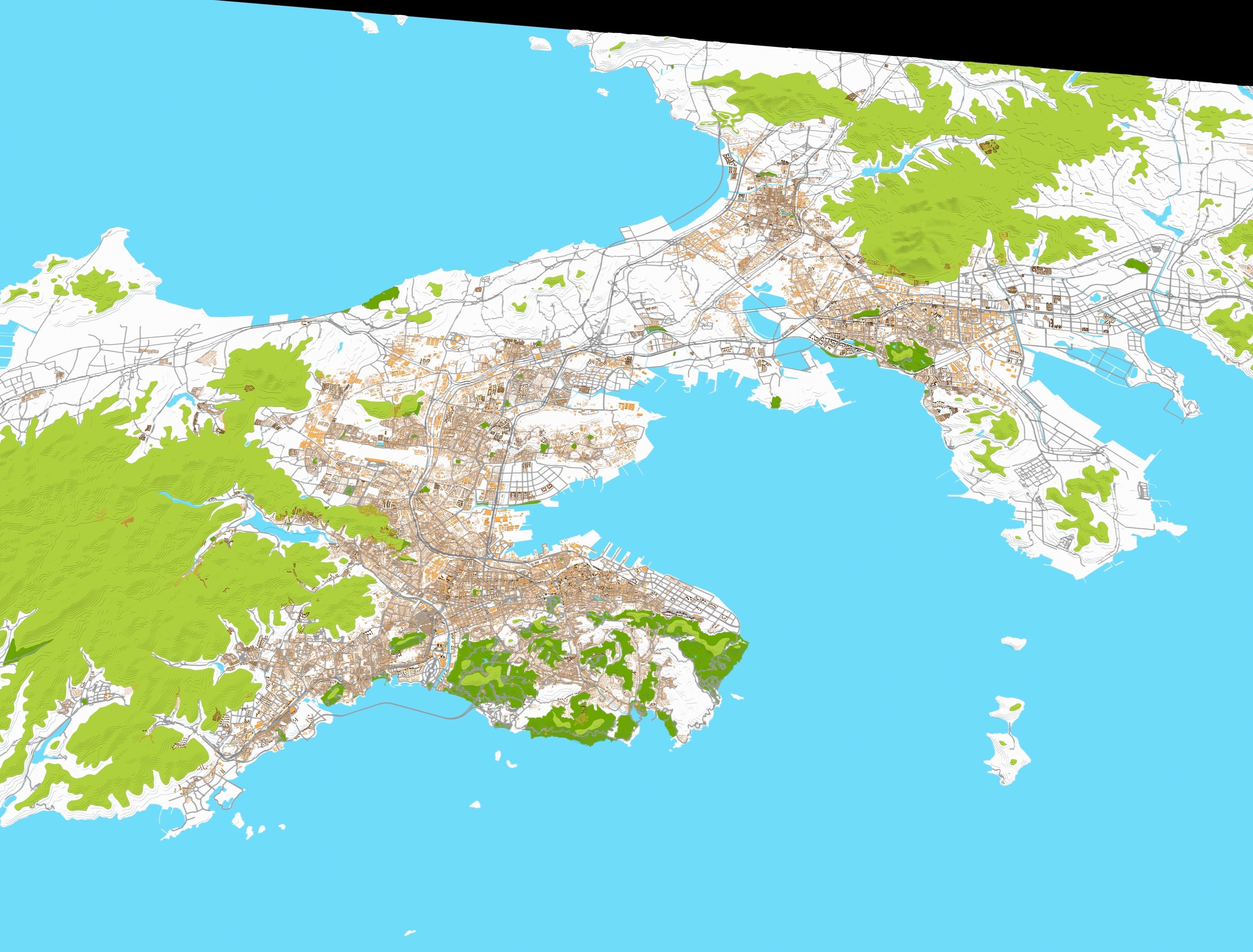 DaLian City urban planning maquett building 3D Topography 3D model ...
