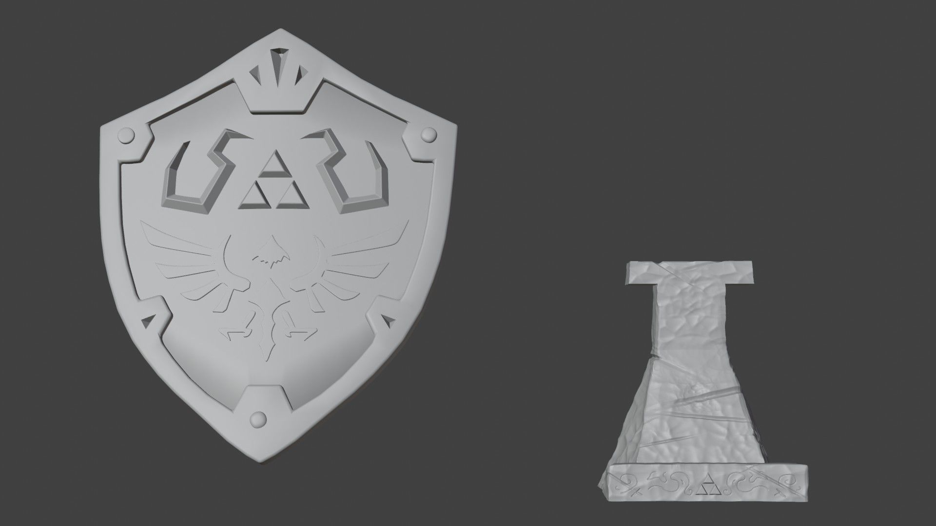Hylian shield for printing with base 3D model 3D printable | CGTrader