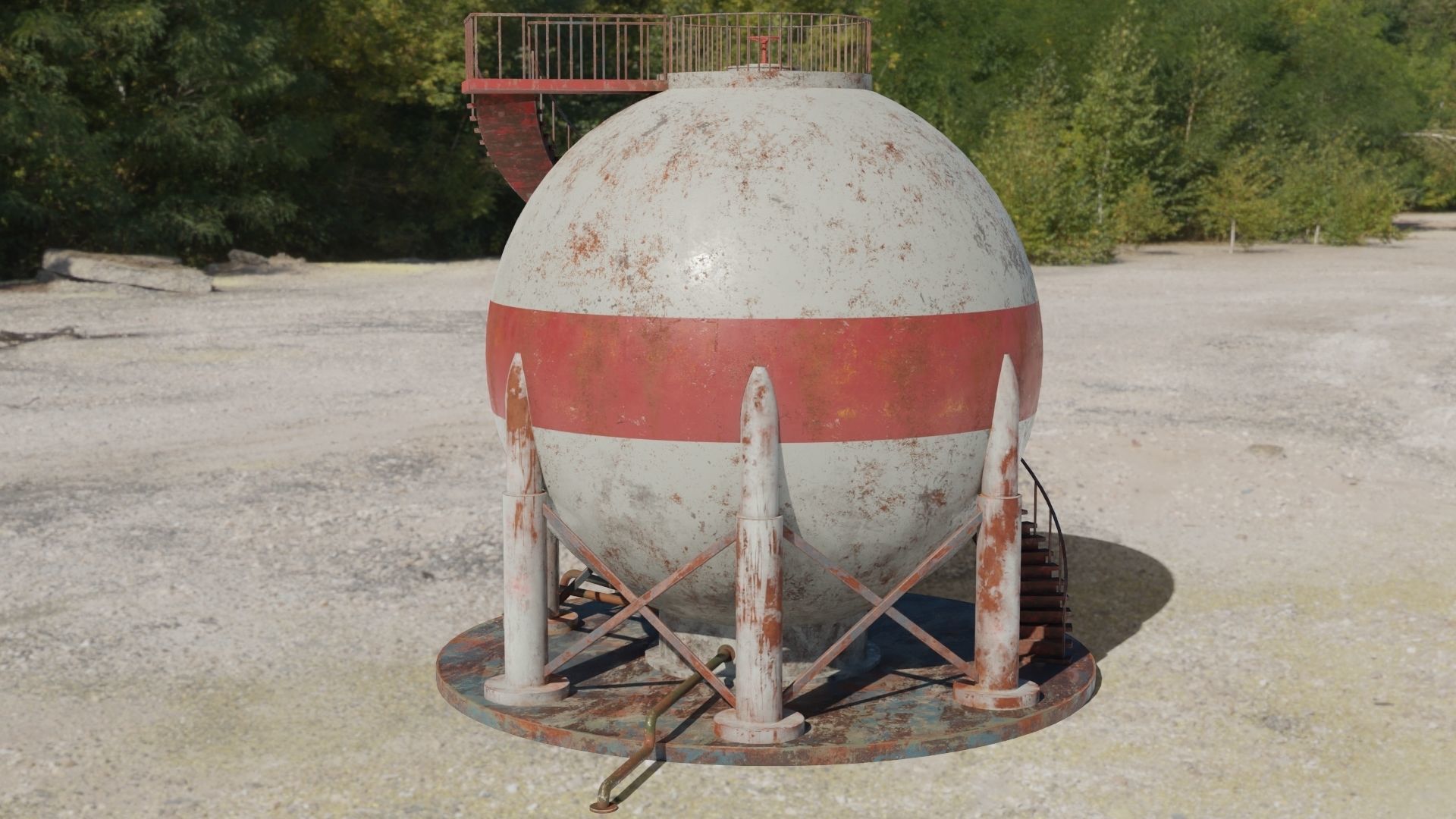 3D model Sphere tank VR / AR / low-poly | CGTrader