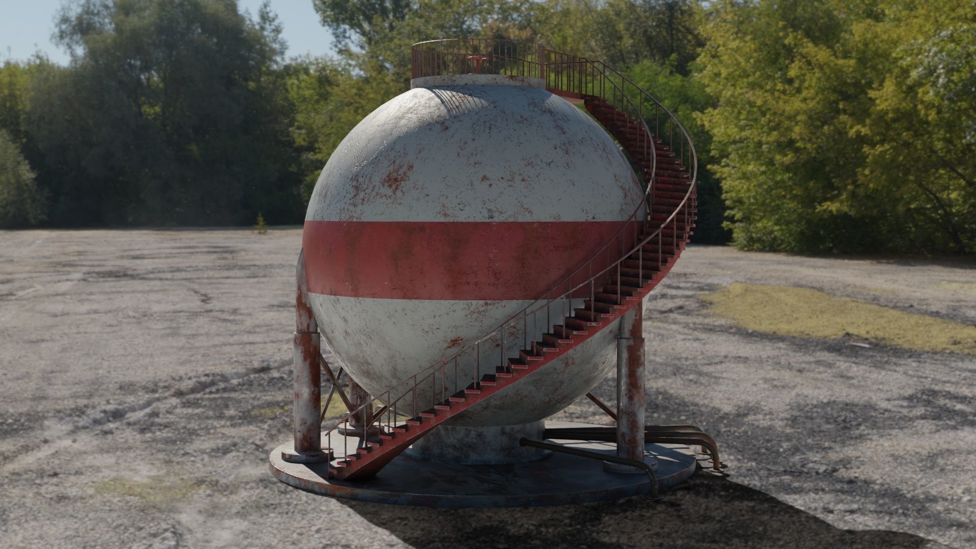 3D model Sphere tank VR / AR / low-poly | CGTrader