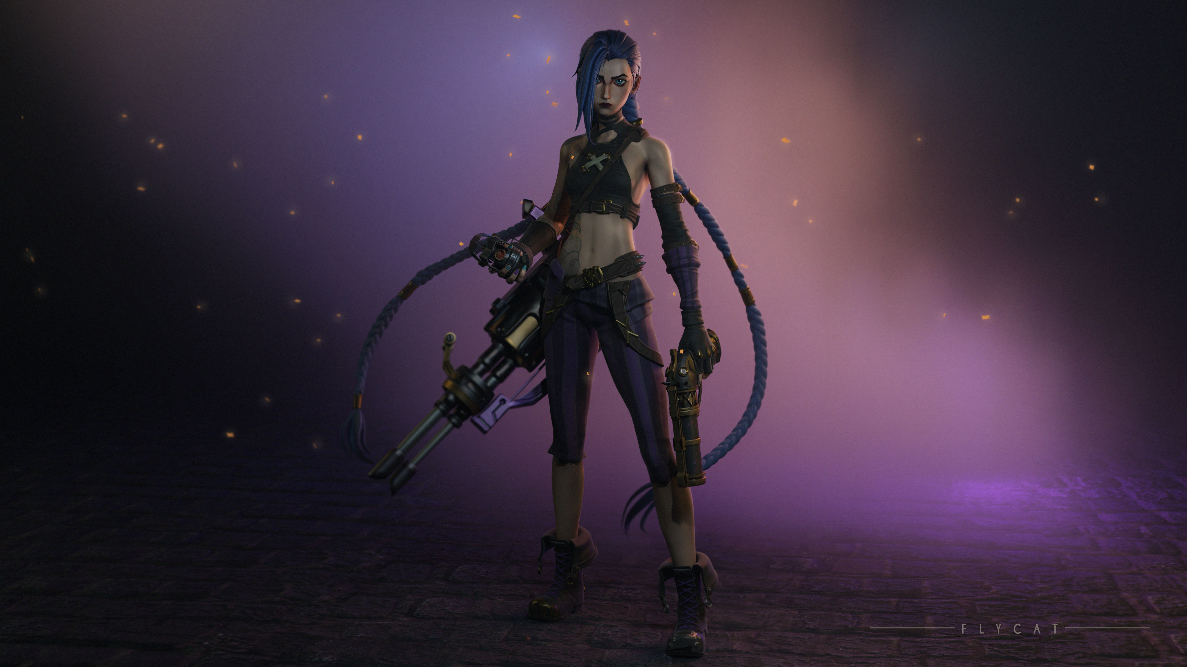 JinX modeling - Blender Full process video and 3D model 3D model rigged ...