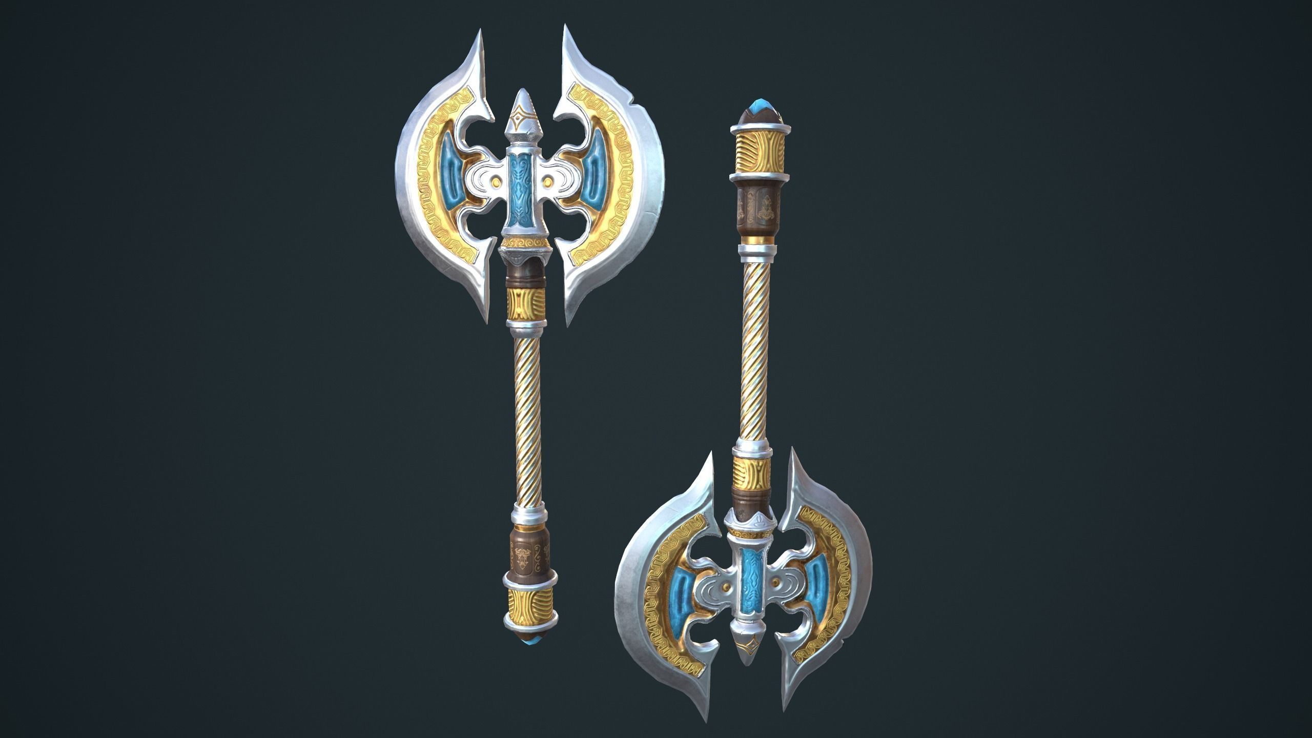 3D model Stylized Paladin Axe VR / AR / low-poly | CGTrader