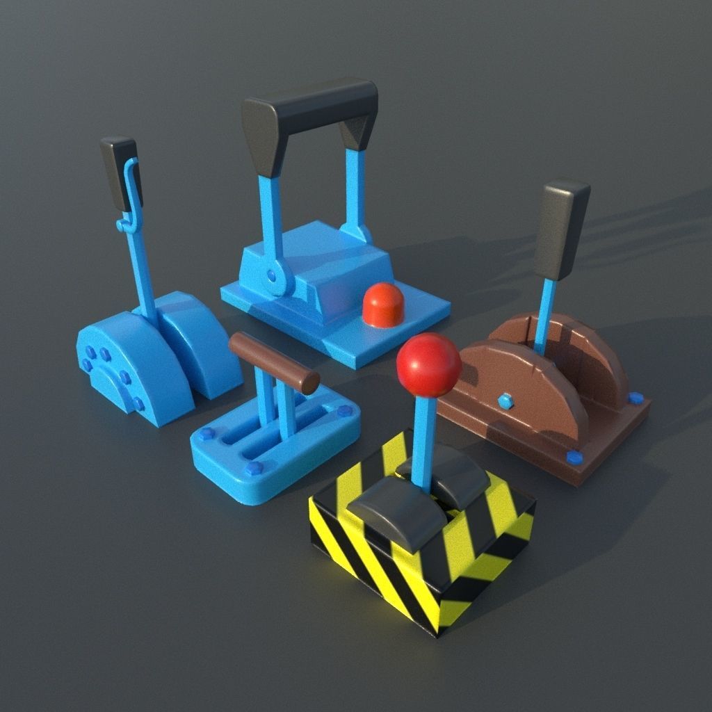 3D model lever handle low poly for game VR / AR / low-poly | CGTrader
