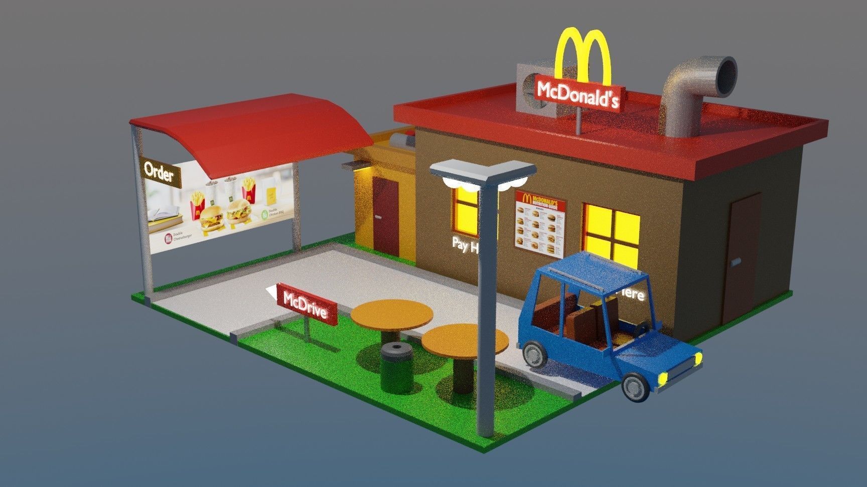 3D model McDonalds Restaurant VR / AR / low-poly | CGTrader