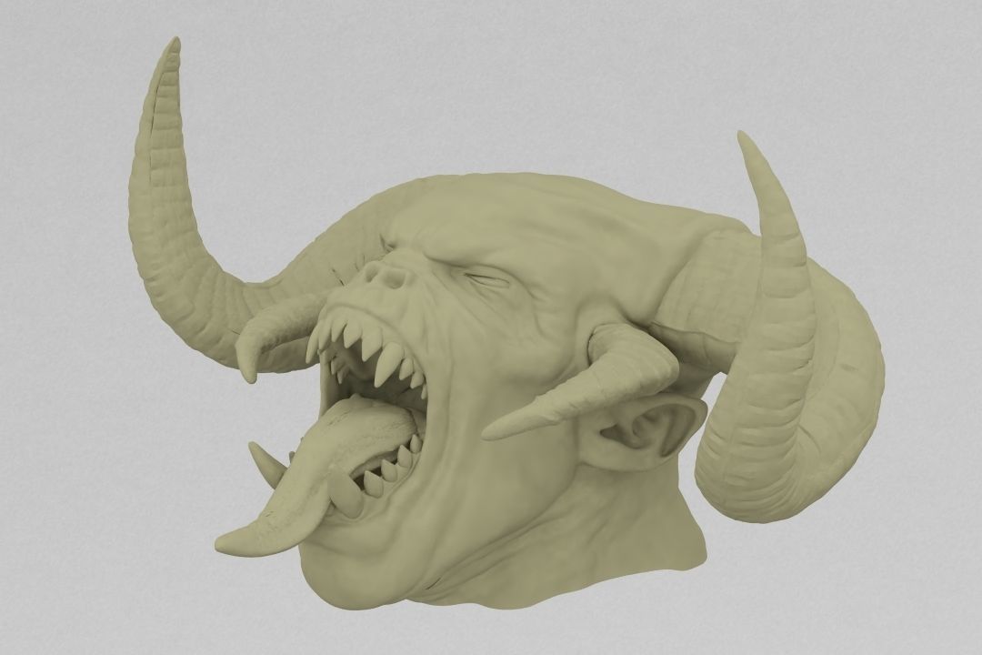 demon head 3D model 3D printable | CGTrader